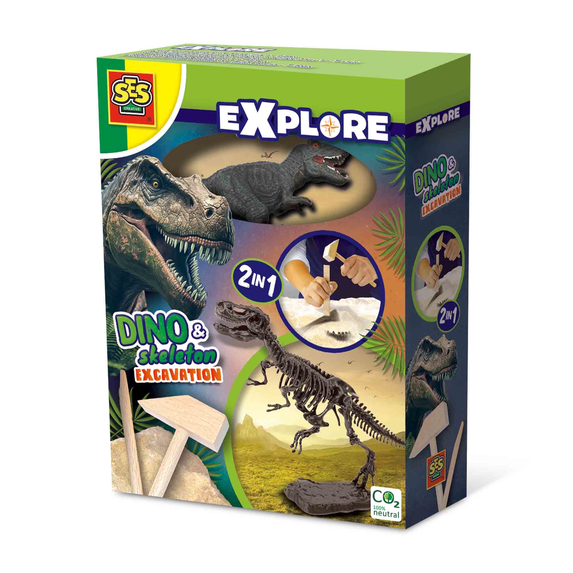 SES Creative Explore | Dino En Skelet Opgraven 2 In 1 | T-Rex | De Gele ...